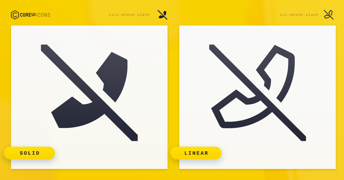 Phone Slash Icon · Solid · Coreui Icons · Svg Javascript Typescript And Webfont