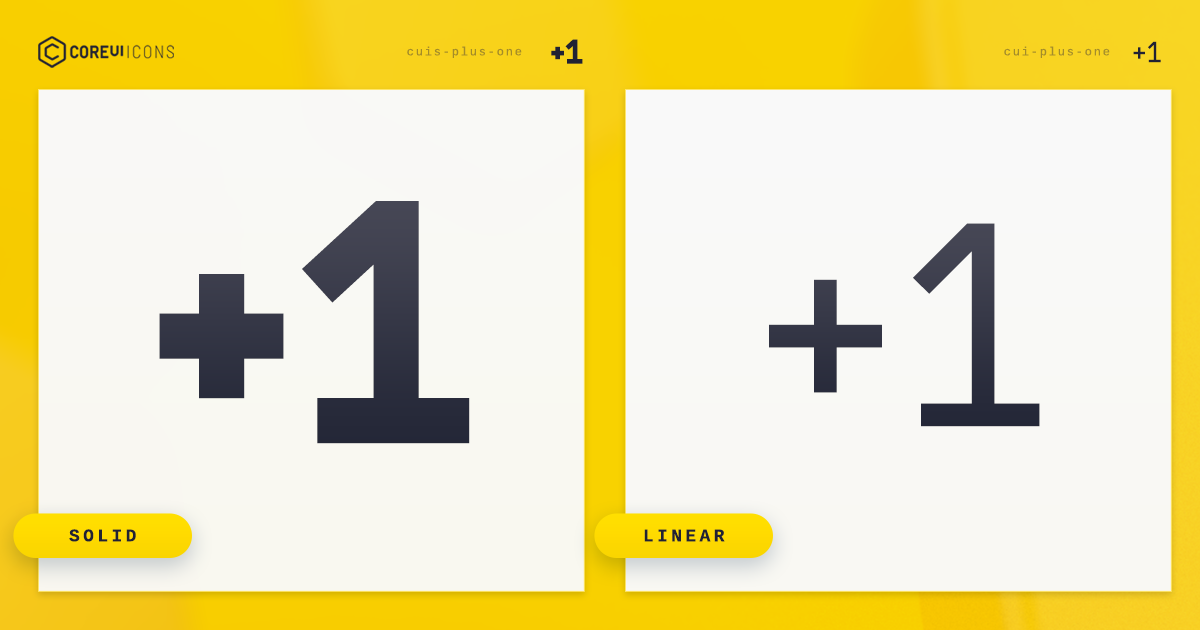 Plus One Icon · Linear · Coreui Icons · Svg Javascript Typescript And Webfont