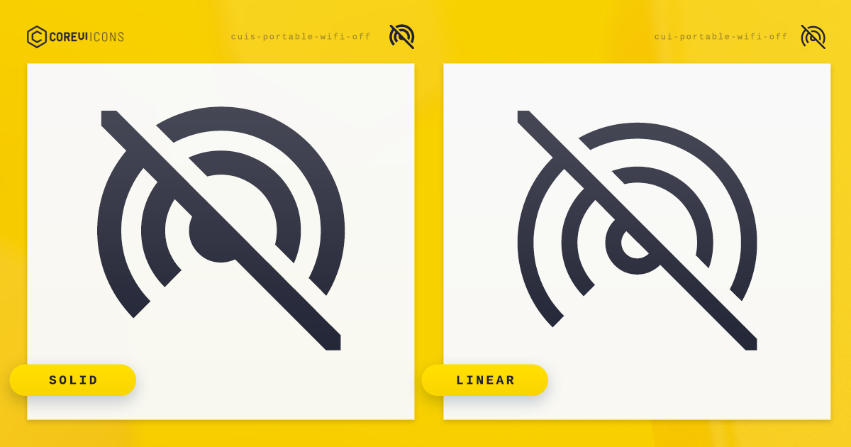 Portable Wifi Off Icon · Linear · Coreui Icons · Svg Javascript Typescript And Webfont