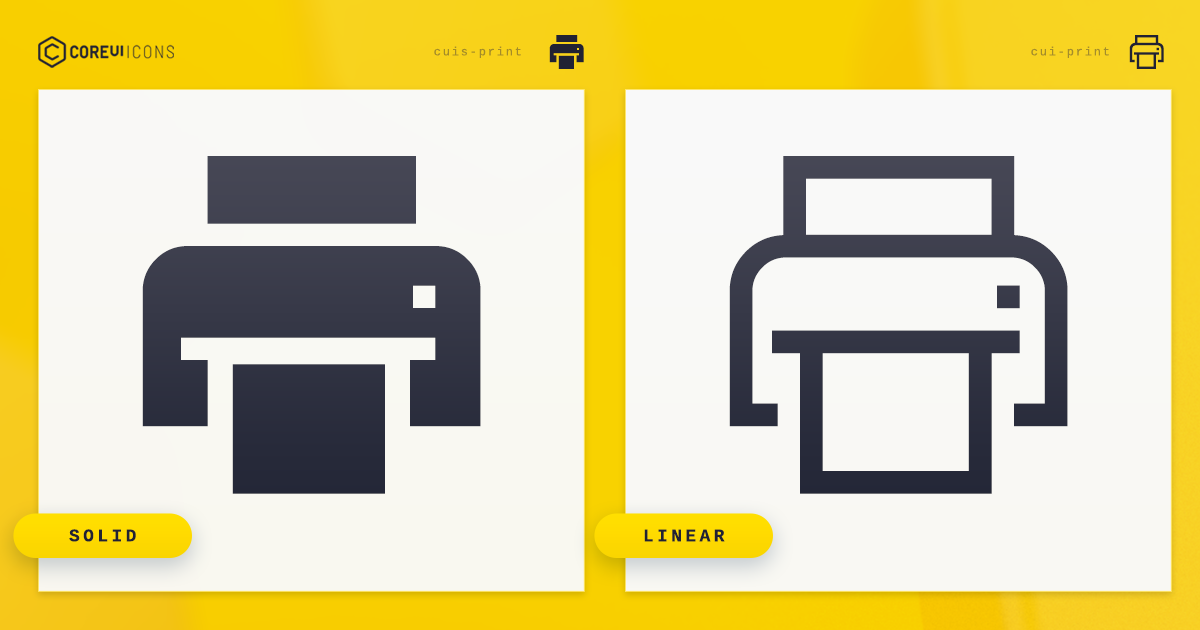 Print Icon · Linear · Coreui Icons · Svg Javascript Typescript And Webfont