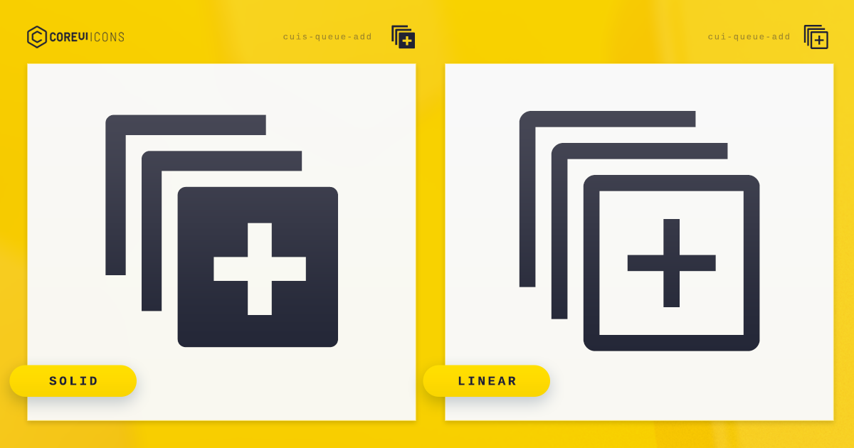 Queue Add Icon · Linear · Coreui Icons · Svg Javascript Typescript And Webfont