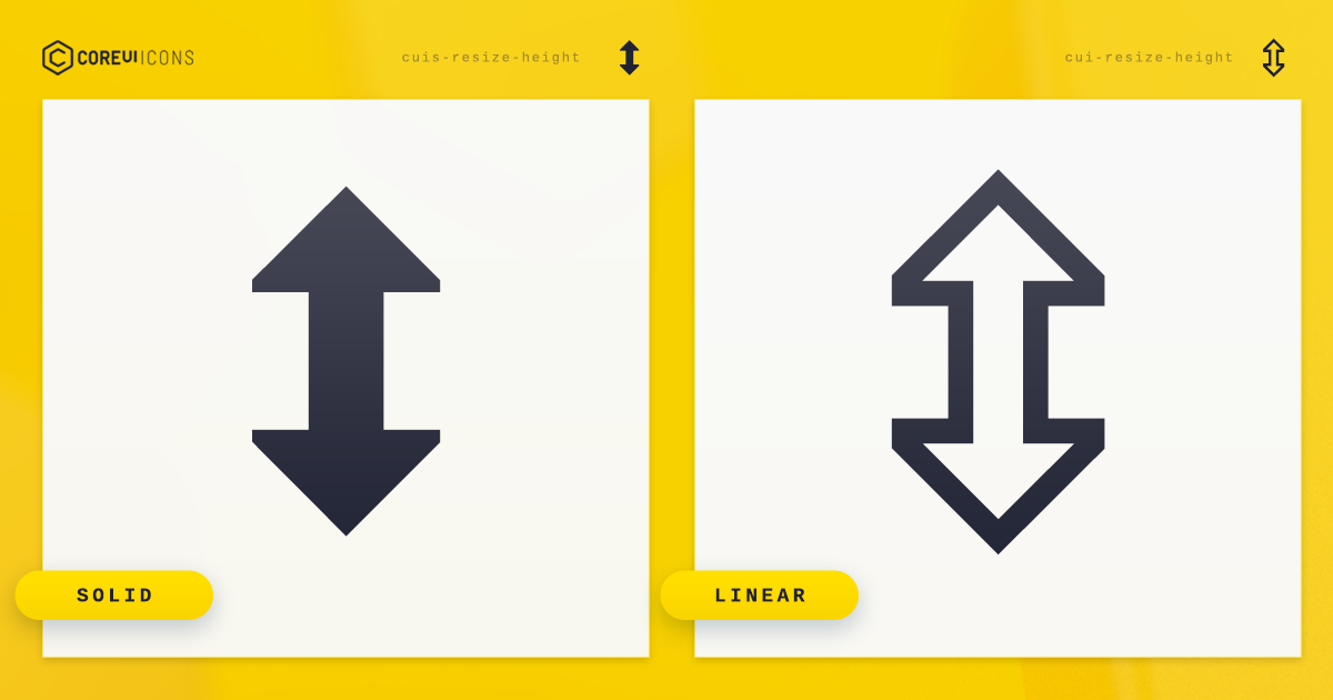 Resize Height Icon · Solid · Coreui Icons · Svg Javascript Typescript And Webfont