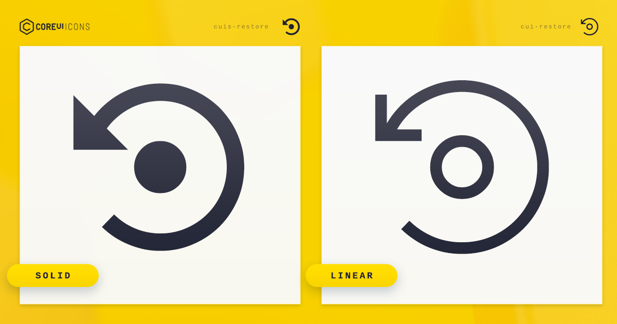 Restore Icon · Linear · Coreui Icons · Svg Javascript Typescript And Webfont