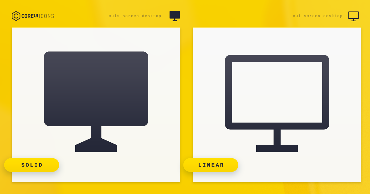 Screen Desktop Icon · Linear · Coreui Icons · Svg Javascript Typescript And Webfont