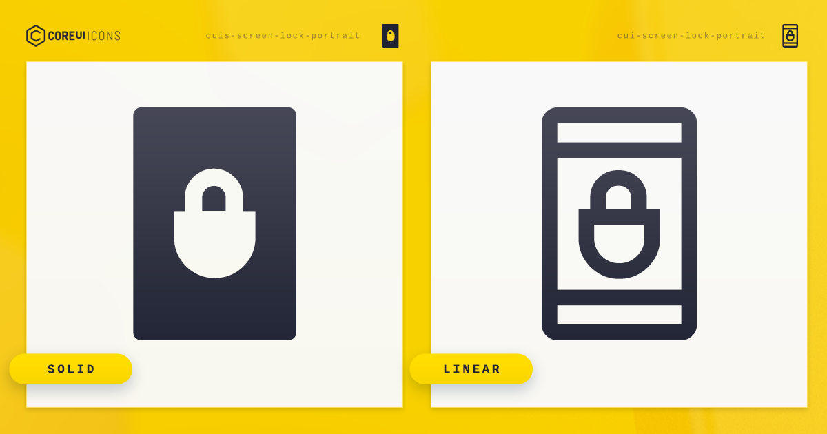 Screen Lock Portrait Icon · Linear · Coreui Icons · Svg Javascript Typescript And Webfont