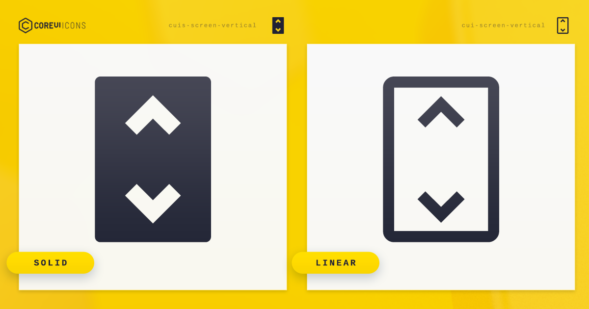 Screen Vertical Icon · Linear · Coreui Icons · Svg Javascript Typescript And Webfont