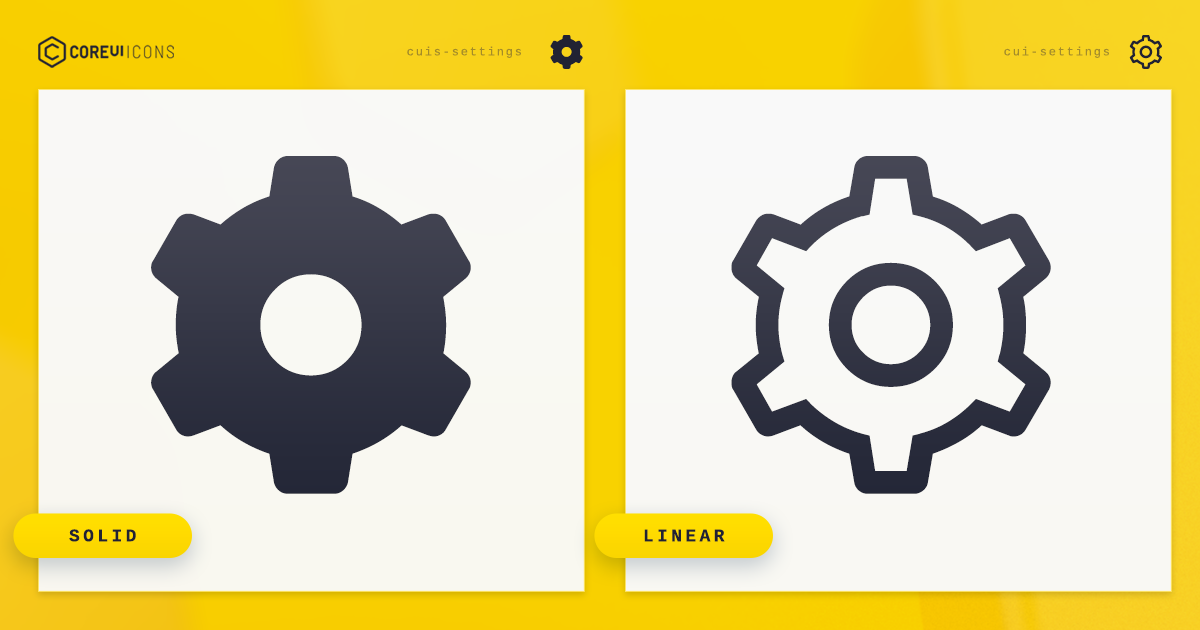 Settings Icon · Linear · Coreui Icons · Svg Javascript Typescript And Webfont