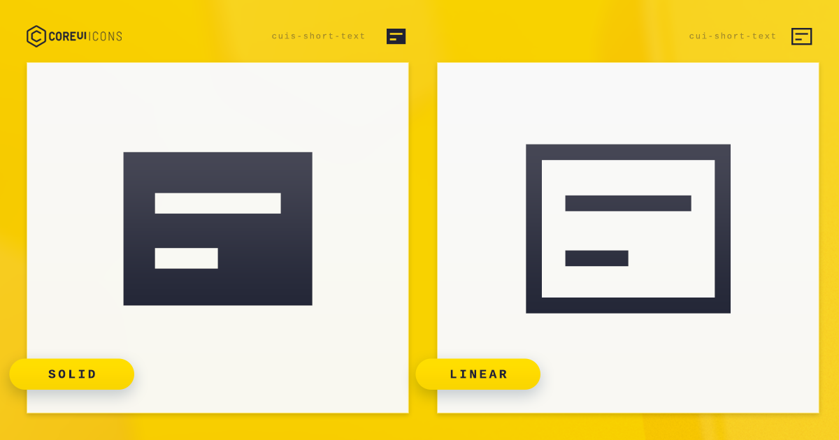 Short Text Icon · Linear · Coreui Icons · Svg Javascript Typescript And Webfont