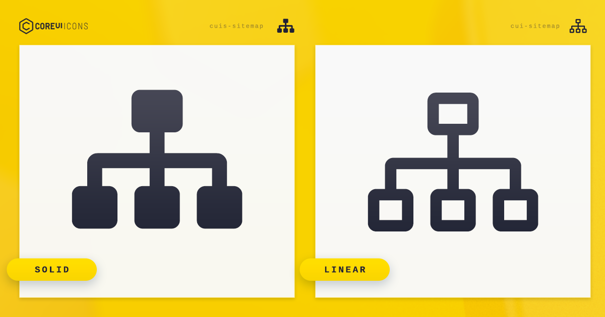 Sitemap Icon · Linear · Coreui Icons · Svg Javascript Typescript 
