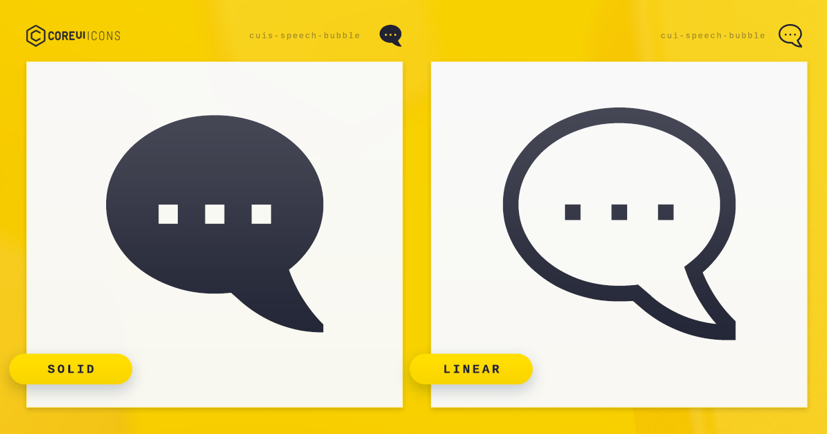 Speech Bubble Icon · Linear · Coreui Icons · Svg Javascript Typescript And Webfont