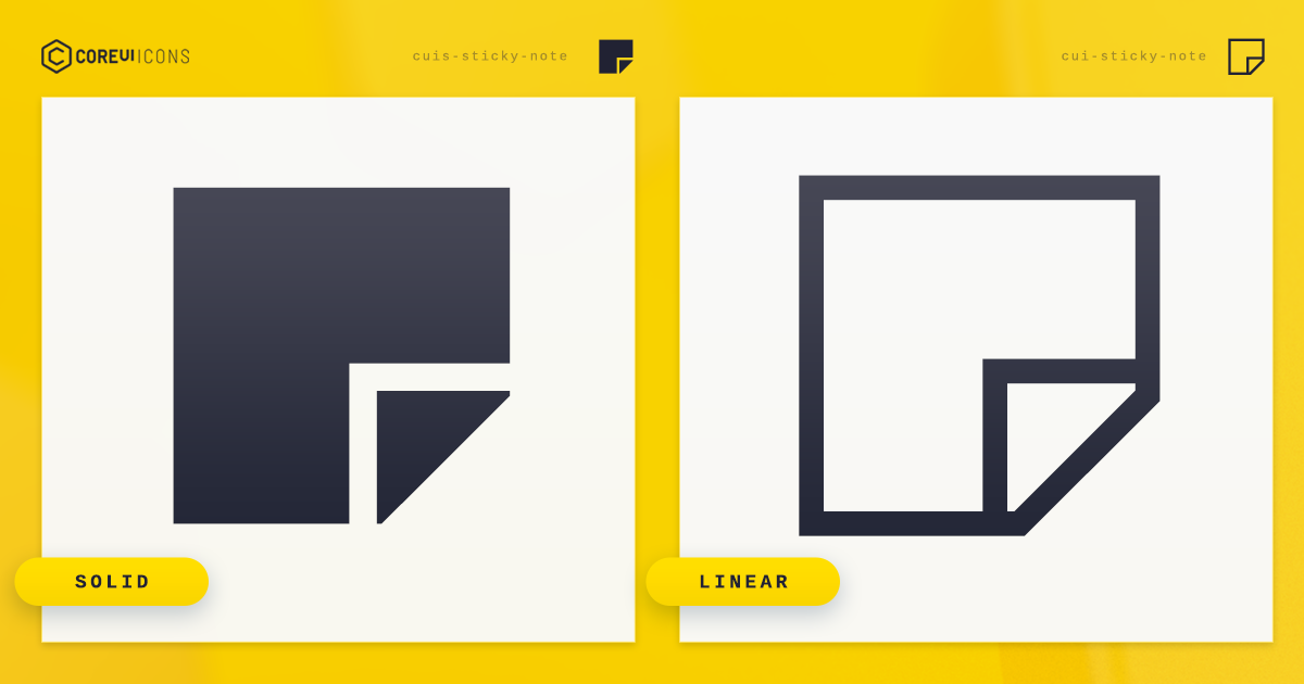 Sticky Note Icon · Linear · Coreui Icons · Svg Javascript Typescript And Webfont