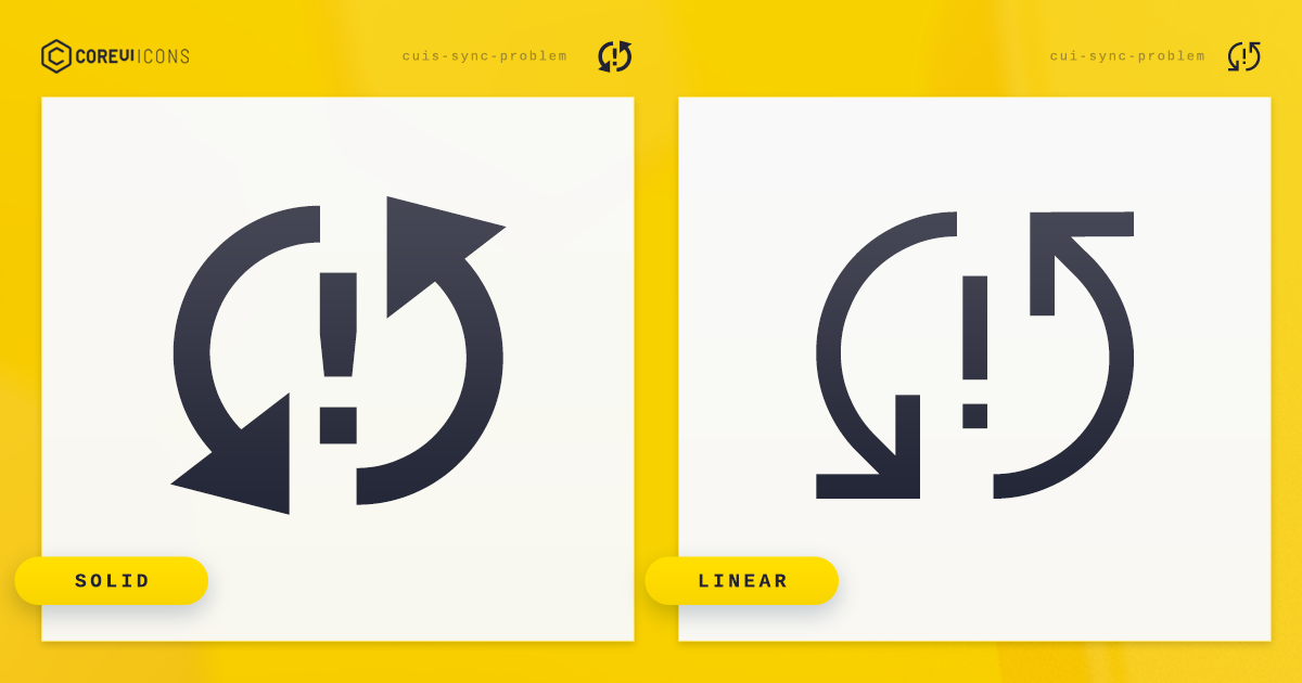 Sync Problem Icon · Linear · Coreui Icons · Svg Javascript Typescript And Webfont 0413