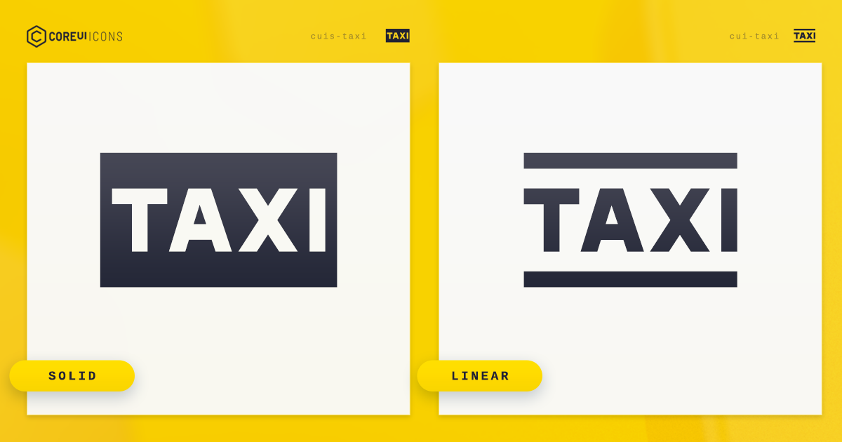 Taxi Icon · Linear · Coreui Icons · Svg Javascript Typescript And Webfont