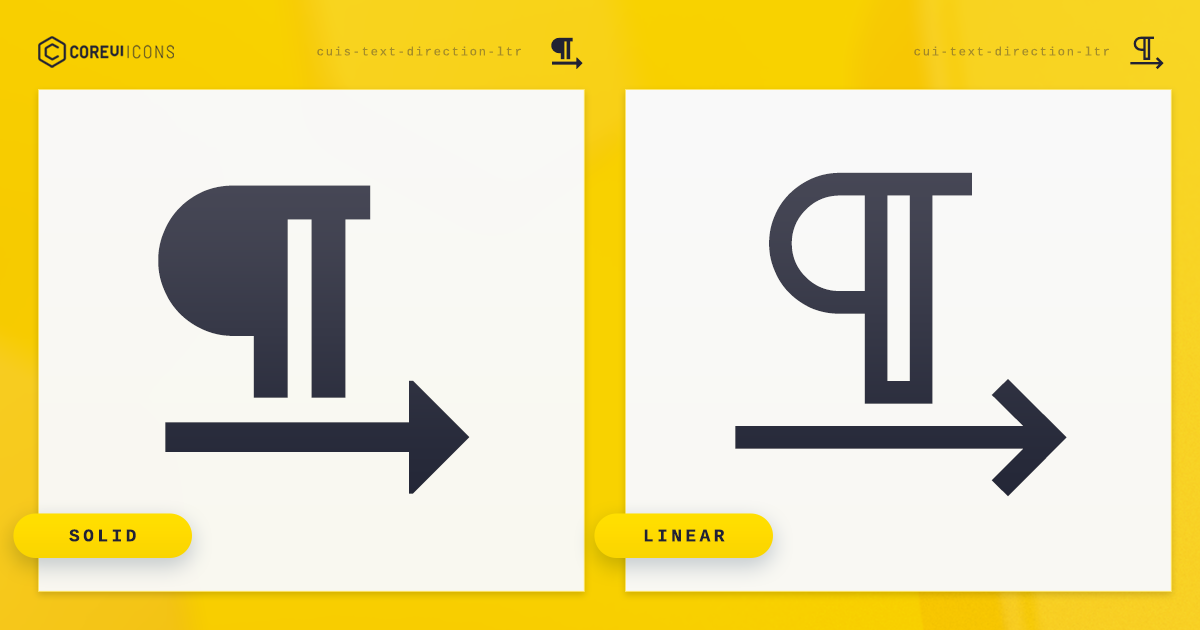 Text Direction Ltr Icon · Linear · CoreUI Icons · SVG, JavaScript ...