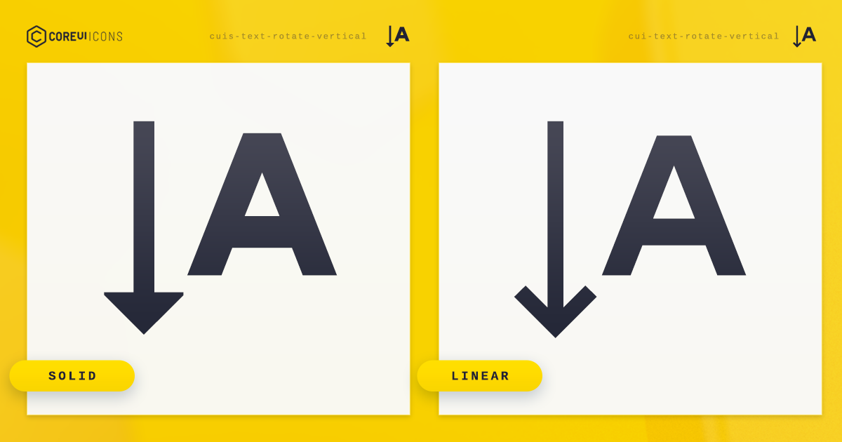Text Rotate Vertical Icon · Linear · Coreui Icons · Svg Javascript Typescript And Webfont