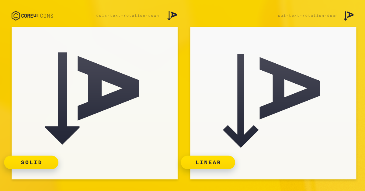 Text Rotation Down Icon · Linear · Coreui Icons · Svg Javascript Typescript And Webfont