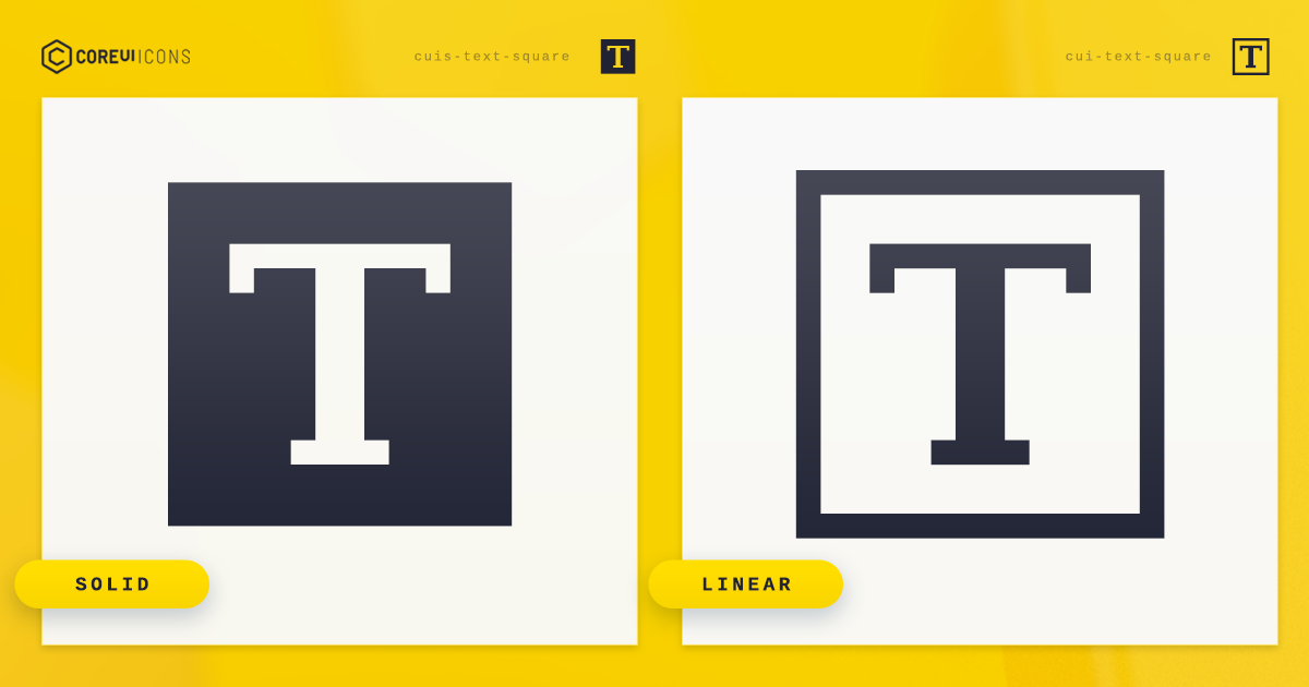 Text Square Icon · Linear · Coreui Icons · Svg Javascript Typescript And Webfont