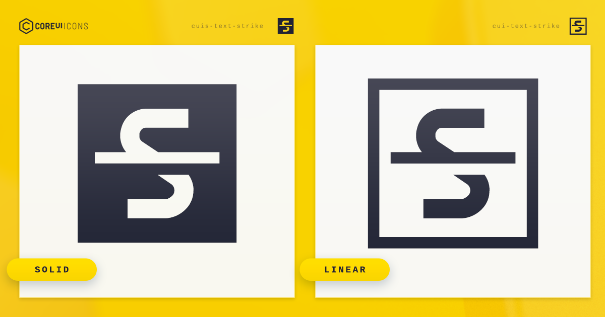 Text Strike Icon · Linear · Coreui Icons · Svg Javascript Typescript And Webfont