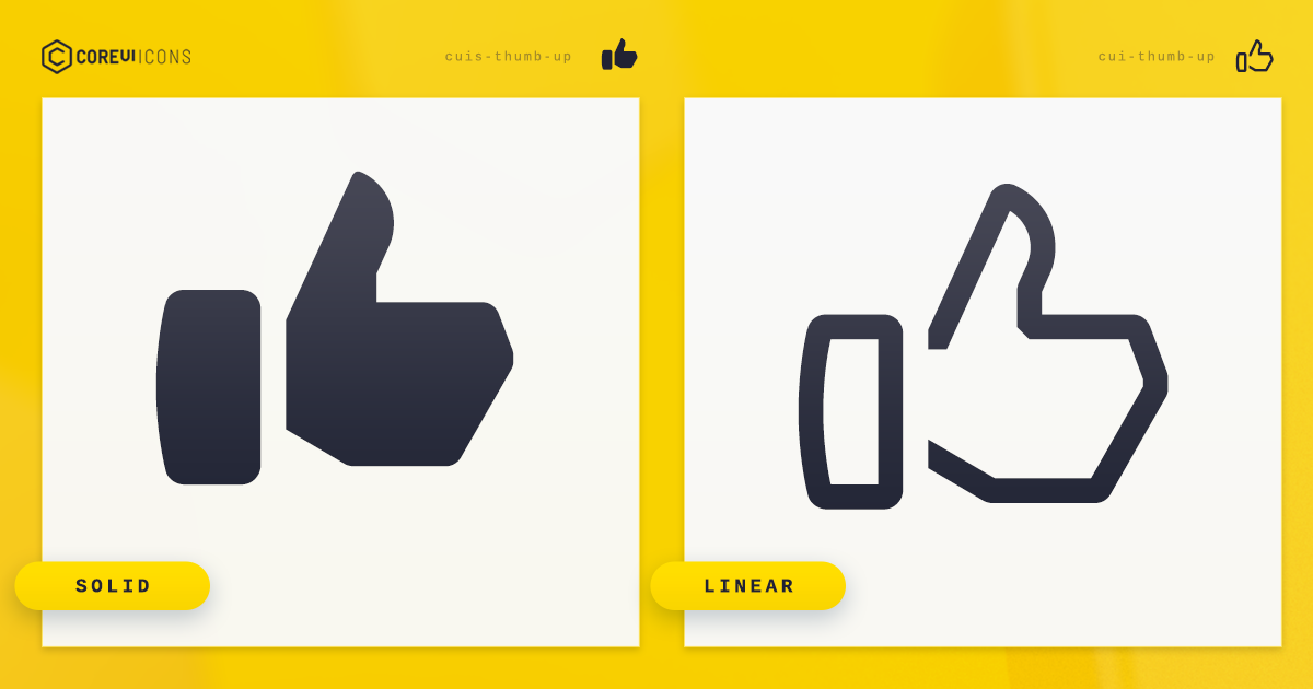 Thumb Up Icon · Solid · Coreui Icons · Svg Javascript Typescript And Webfont