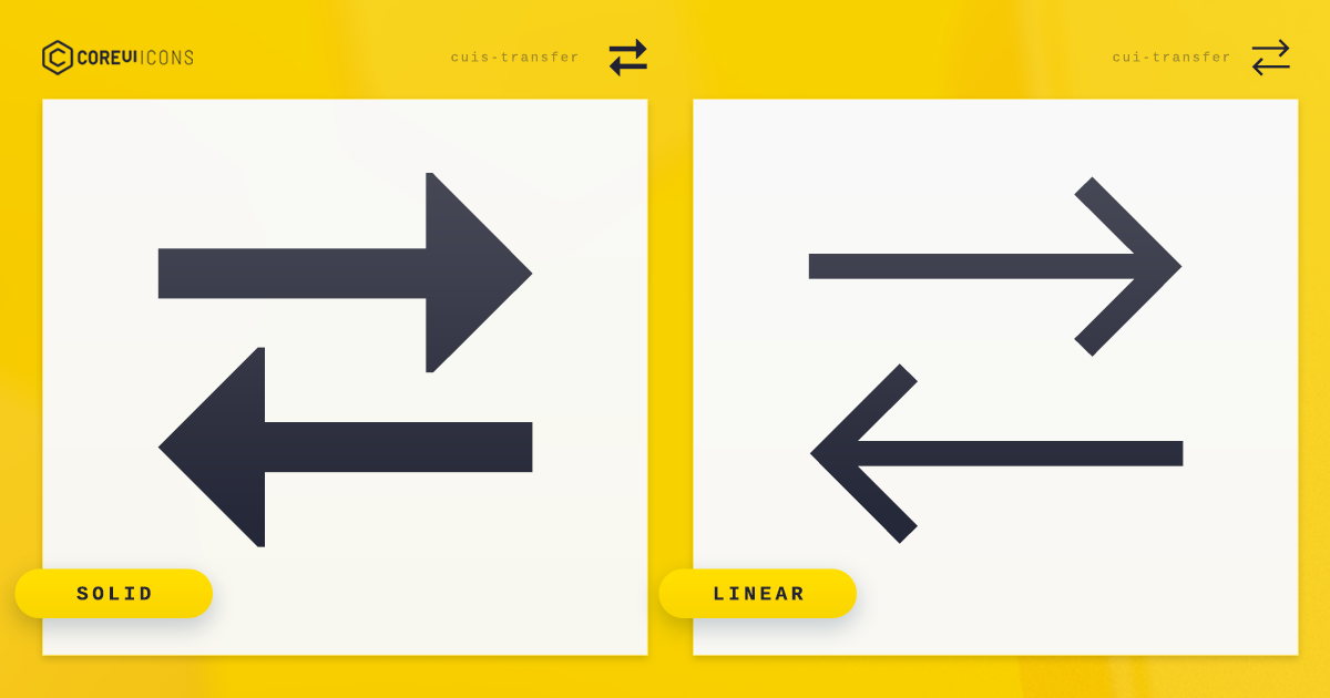 Transfer Icon · Solid · Coreui Icons · Svg Javascript Typescript And Webfont