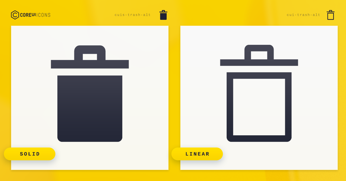 Trash Alt Icon · Duotone · Coreui Icons · Svg Javascript Typescript And Webfont