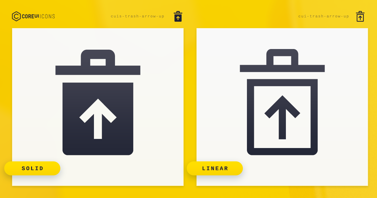Trash Arrow Up Icon · Solid · Coreui Icons · Svg Javascript Typescript And Webfont
