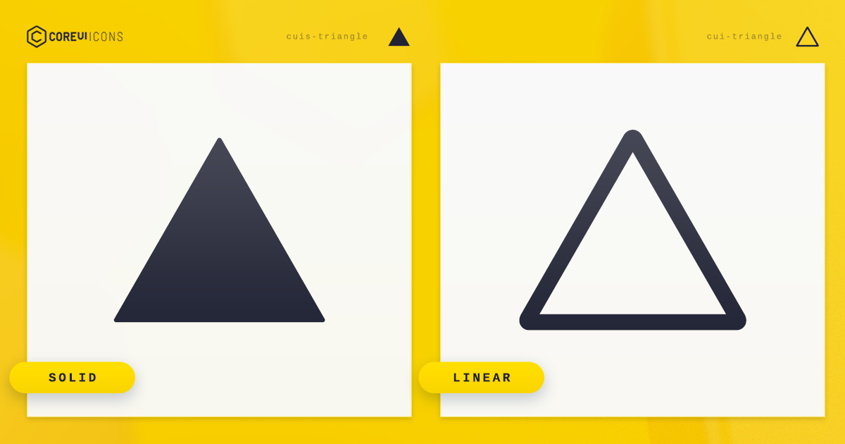Triangle Icon · Linear · Coreui Icons · Svg Javascript Typescript And Webfont
