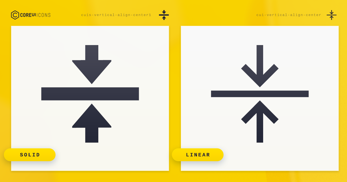 Vertical Align Center Icon · Linear · Coreui Icons · Svg Javascript Typescript And Webfont