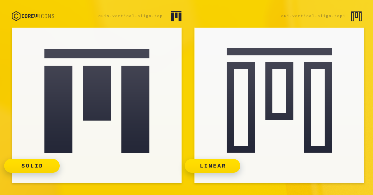 Vertical Align Top1 Icon · Linear · Coreui Icons · Svg Javascript Typescript And Webfont