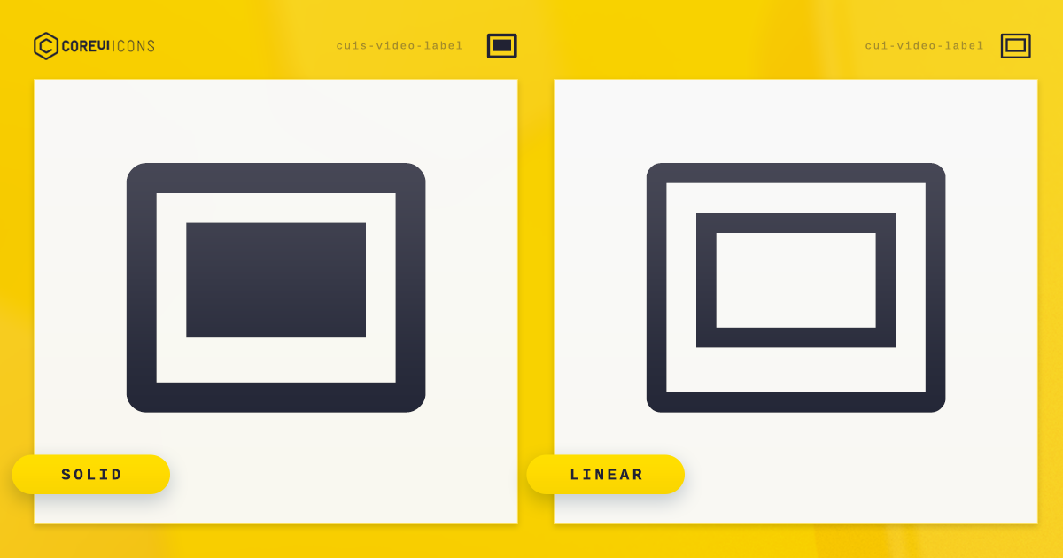 Video Label Icon · Linear · Coreui Icons · Svg Javascript Typescript