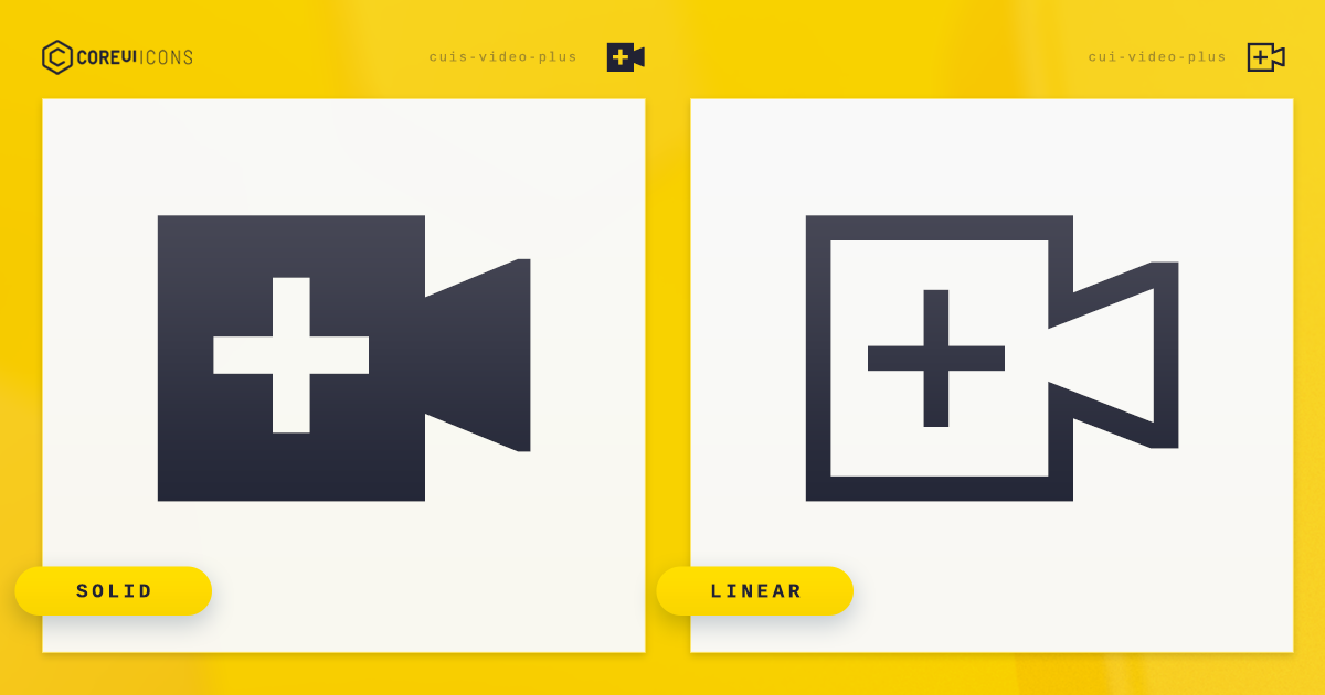 Video Plus Icon · Solid · Coreui Icons · Svg Javascript Typescript And Webfont