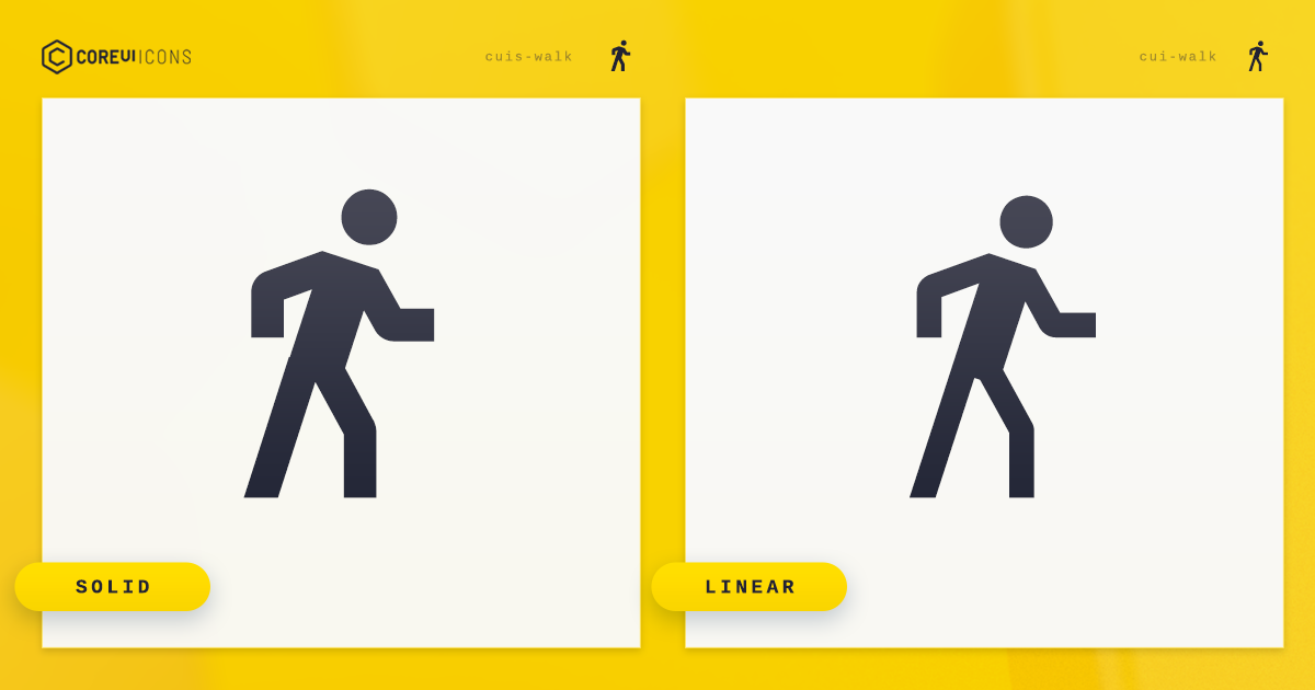 Walk Icon · Linear · Coreui Icons · Svg Javascript Typescript And Webfont
